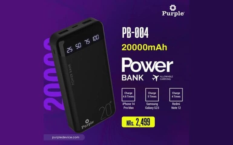 Purple Powerbank Price In Nepal | Models | 1-year Warranty